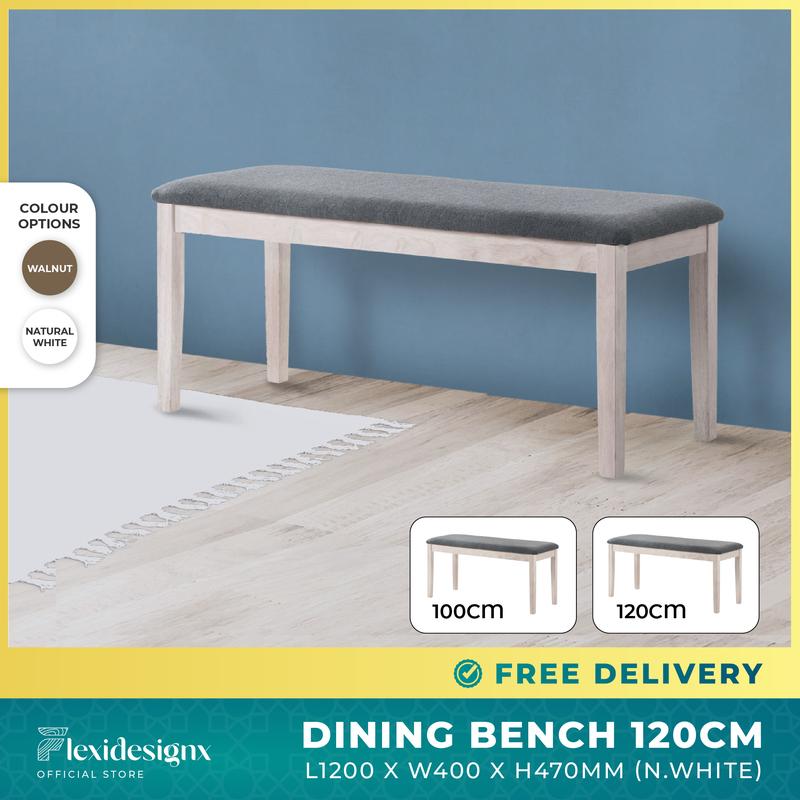 Flexidesignx CAMEL 120cm Dining Bench/Solid Wood Bench up 180kg,2 ...
