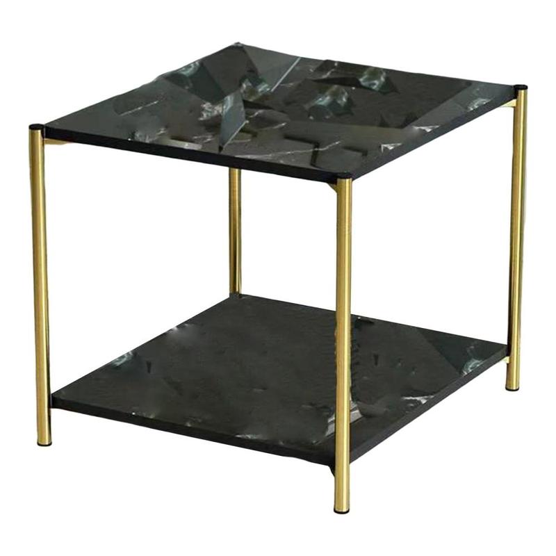 Light Luxury Marbling Side Table Simple Metal Frame ,with Storage ...