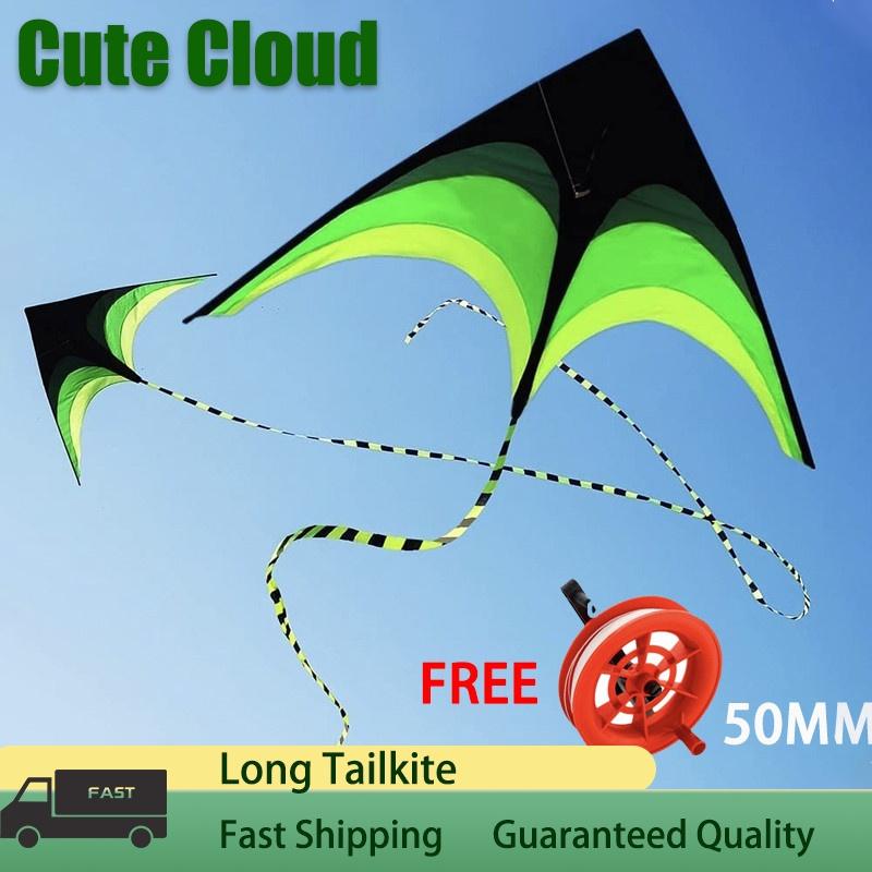Long Tail Rainbow Kite With Kite String 50m Outdoor Kites Flying ...