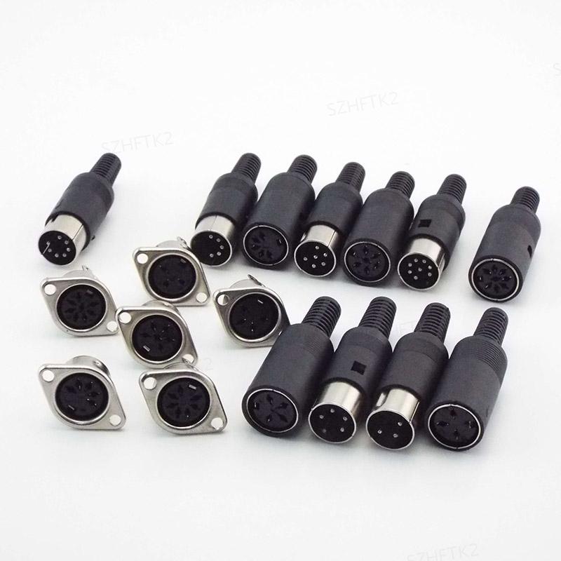 3p 4p 5p 6p 7p 8Pin DIN Male Adapter DIN Female plug Socket Panel ...