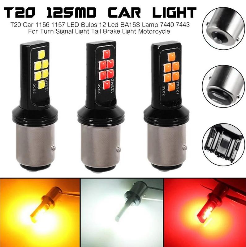 2Pcs T20 Automotive Led Lights 1156/1157 Brake Lights 12Smd Turn ...