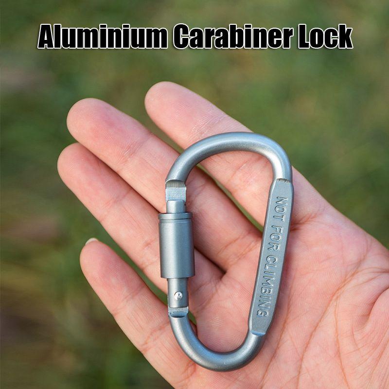 Aluminum Carabiner Lock Screw Locking Spring Clip Hook Outdoor - TikTok ...