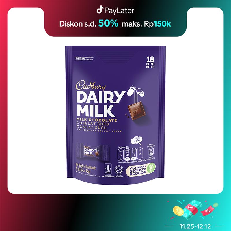 Cadbury Cokelat Dairy Milk Mini Bites Sharebag - Snack / Camilan - Shop ...