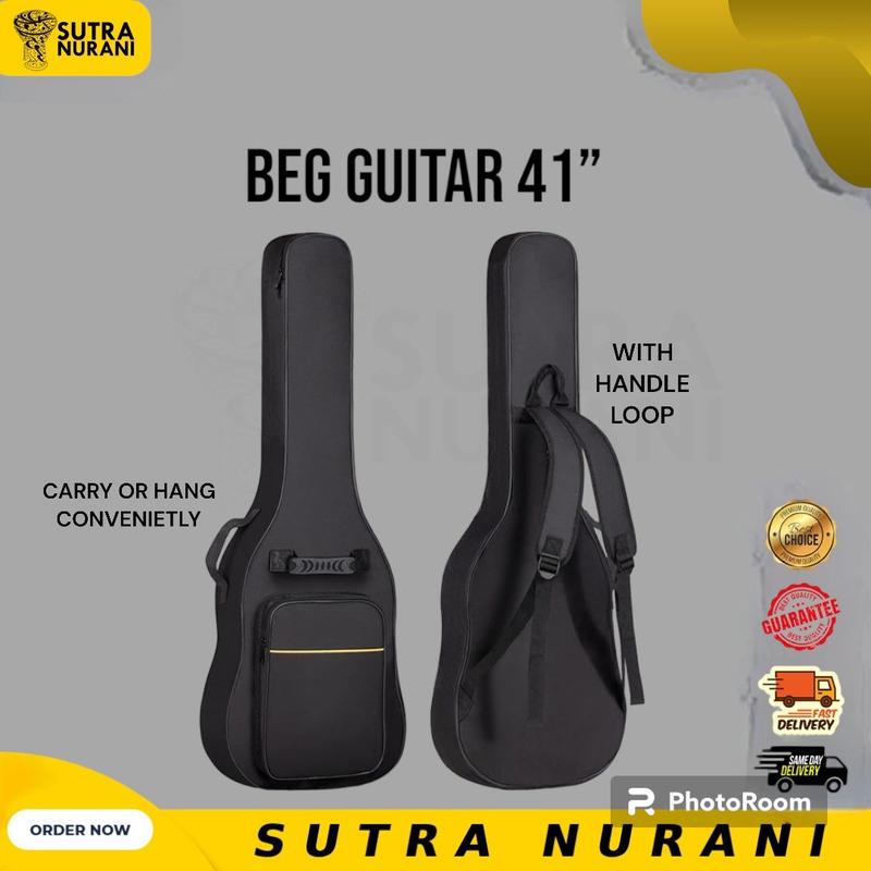 GUITAR BAG ACOUSTIC AND ELECTRIC / Padded Soft BEG GITAR AKUSTIK ...