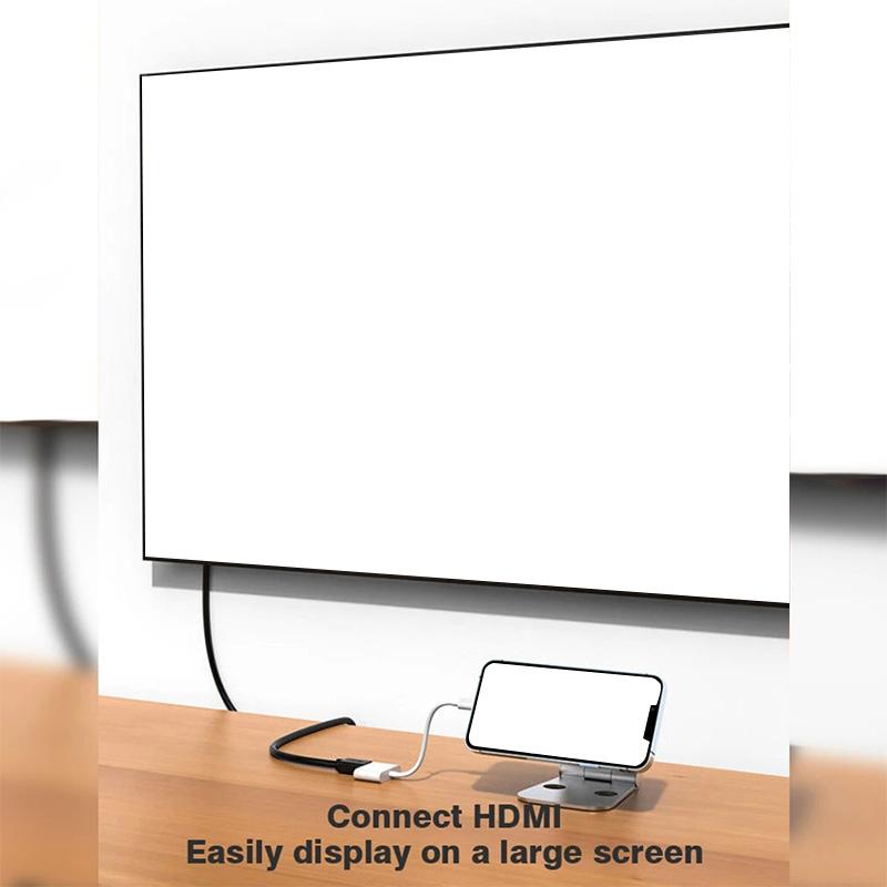 2 In 1 1080P Lightning Adapter To HDMI Digital AV Adapter For iOS ...
