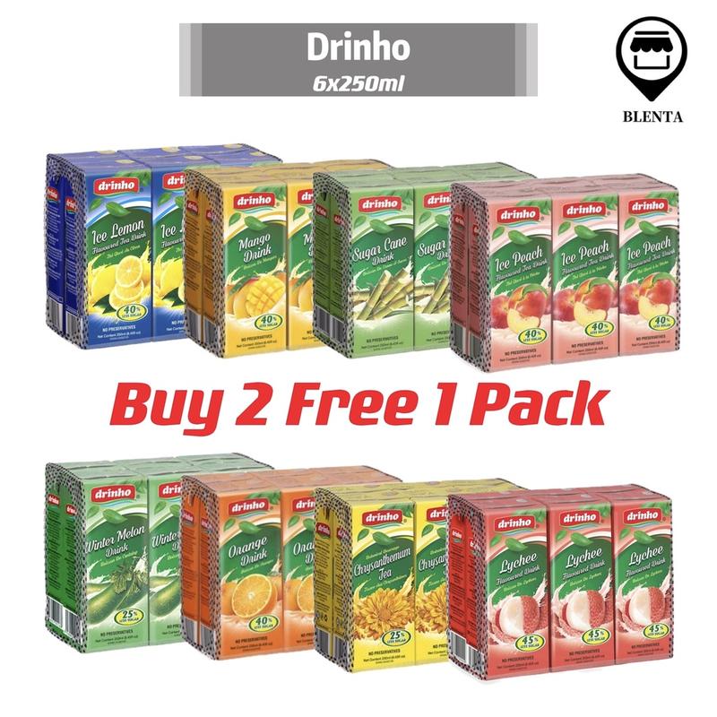 [Buy 2 Free 1 Pack]Drinho Mango/Lychee/Ice Lemon Tea/WinterMelon ...