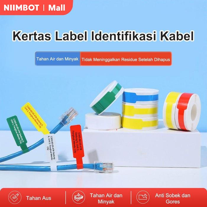 Promo NIIMBOT N1/B18 Label Cable Sticker Paper, Tahan Air Dan Tahan ...