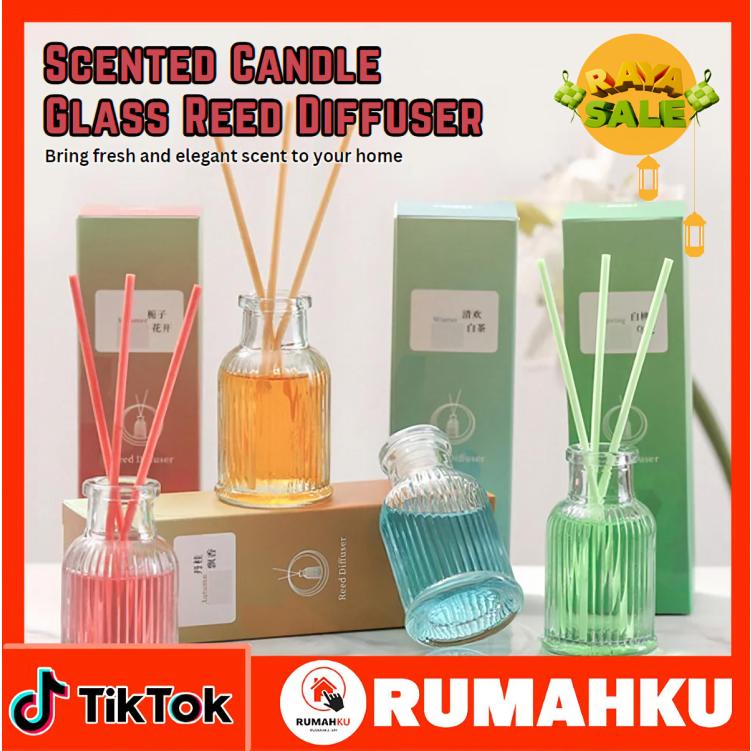【AIR DIFFUSER】40ml Candle Reed Diffuser Set Glass Scented Diffuser - TikTok Shop Malaysia