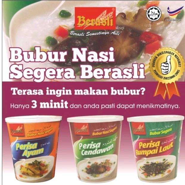 Bubur nasi ayam, cemdawan dan rumpai laut segera Berasli Natural ...