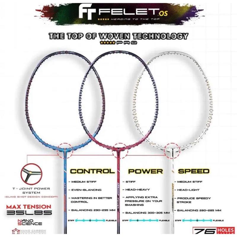 Felet Tj 1000 Control Speed Power Badminton Racket - TikTok Shop Malaysia