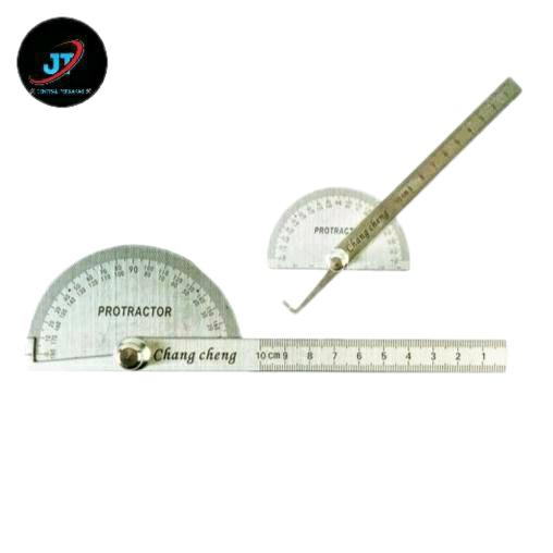 Jual Penggaris Protractor Stainless Busur Derajat Alat Ukur Sudut Bahan ...