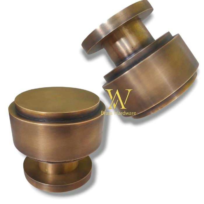 Jual Knob Pintu Rumah Kuningan Antik Motif Polos Diameter 7 cm - 2 Pcs ...