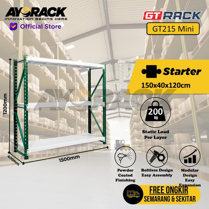 Promo RAK GUDANG BESI GT RACK GT215 MINI – WAREHOUSE RACK 200KG TINGGI ...