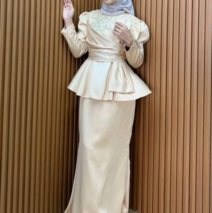 AMARAA DRESS PEPLUM SATIN MATTE [ RAYA EDITION - TikTok Shop Malaysia