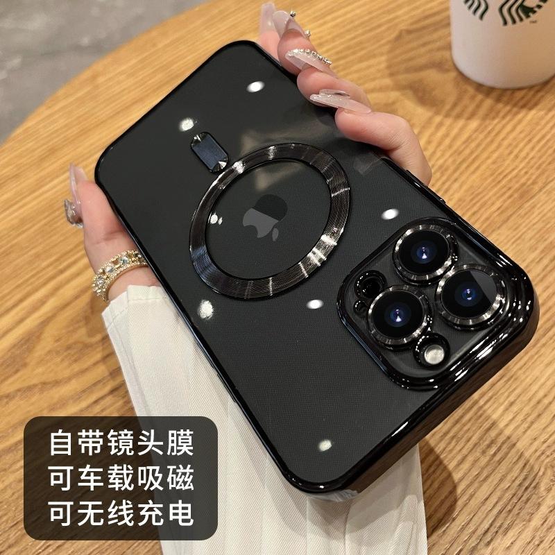 เคสโทรศัพท์แม่เหล็กใสชุบด้วยไฟฟ้าสำหรับ iPhone15ProMax/14Plus/13Pro/12 ...
