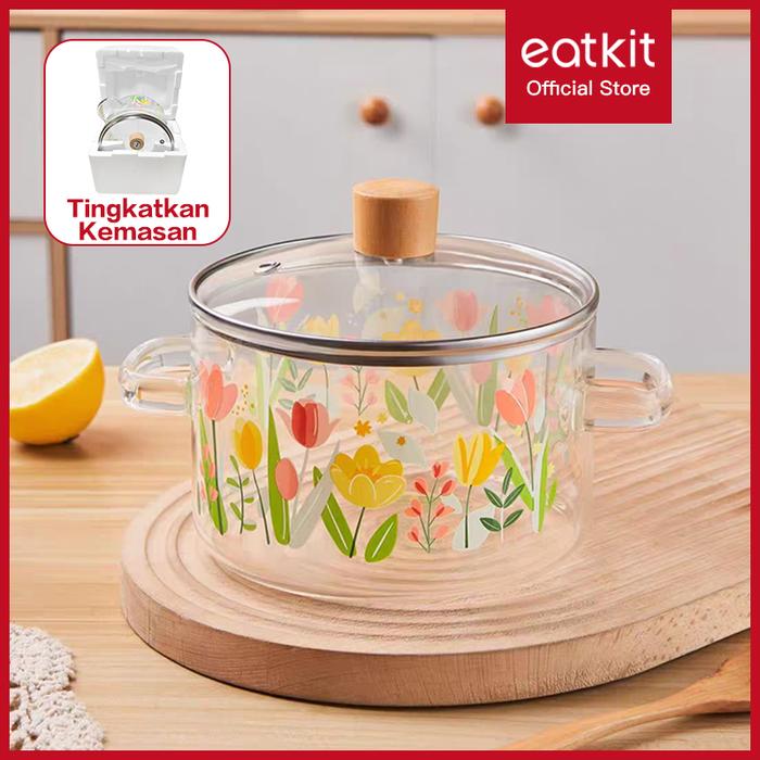 Promo Eatkit Panci Soup Rebus Kaca Tebal 1600ml Borosilicate Glass ...