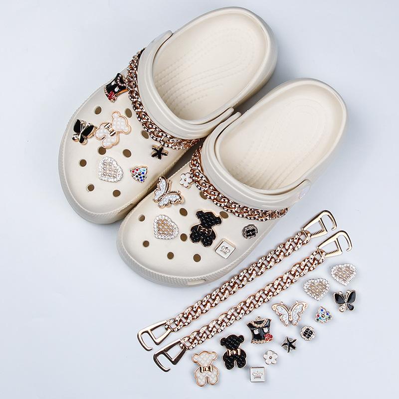 14Pcs/Set Jibbitz Shoes Charms Detachable Diamond Inlaid Chain - TikTok ...