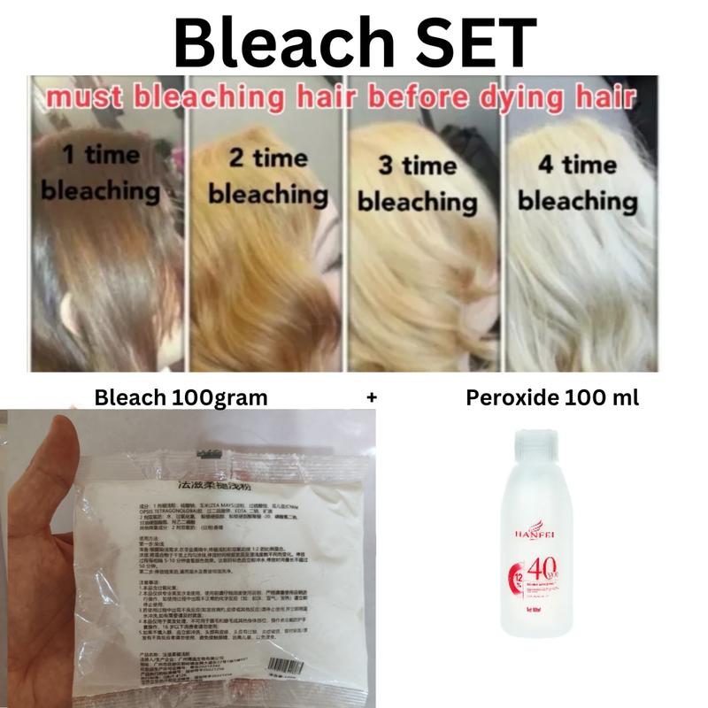 (FULL SET)100ML BLEACH & PEROXIDE Set 6%/9%/12% blonde hair /dye ...