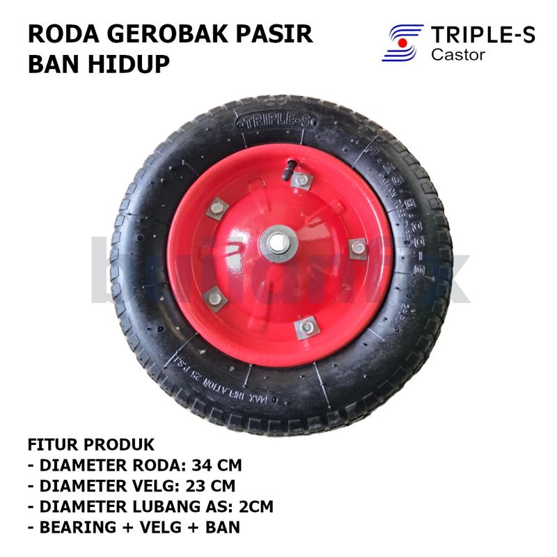TRIPLE-S RODA GEROBAK DORONG BAN HIDUP SORONG MODEL ARTCO PASIR - Shop ...