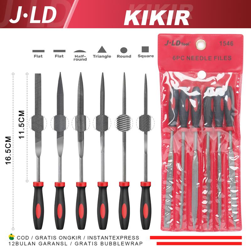 JLD Mini File Set Alat Kikir Besi Kayu 6Pcs - Kikir Tangan Bulat - Shop ...