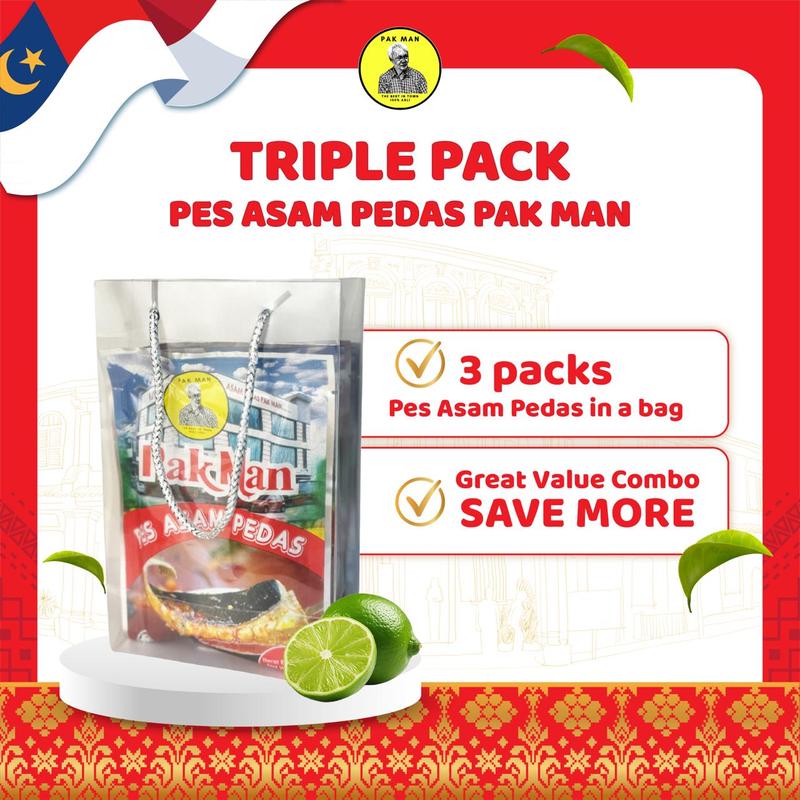 3 Pek Pes Asam Pedas Pak Man - Triple Pack Asam Pedas Paste Pak Man ...