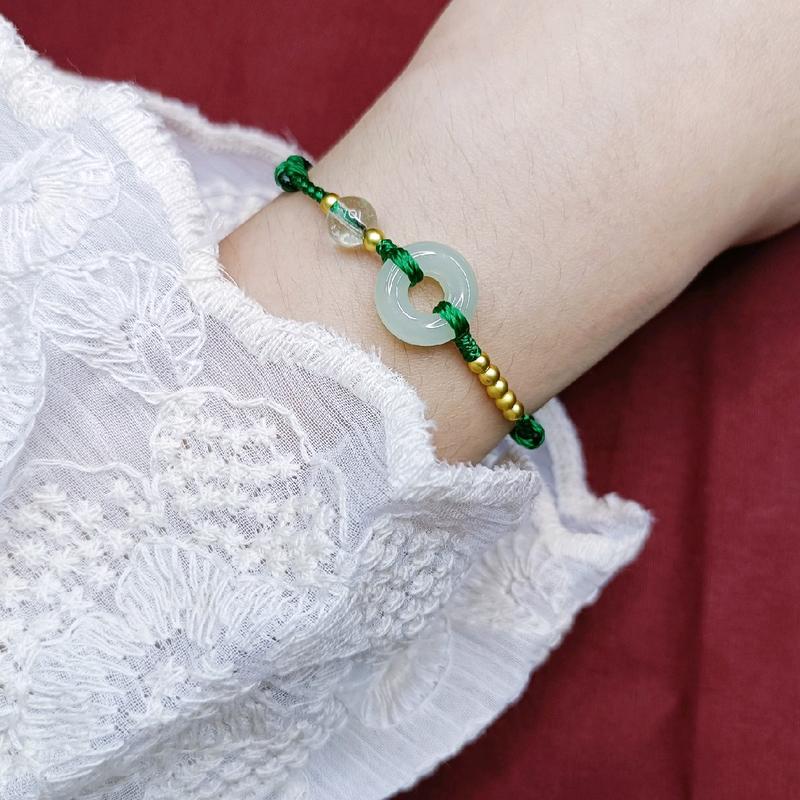 Gelang Tangan giok donat Tali Simpul kombinasi manik anti karat - Shop ...
