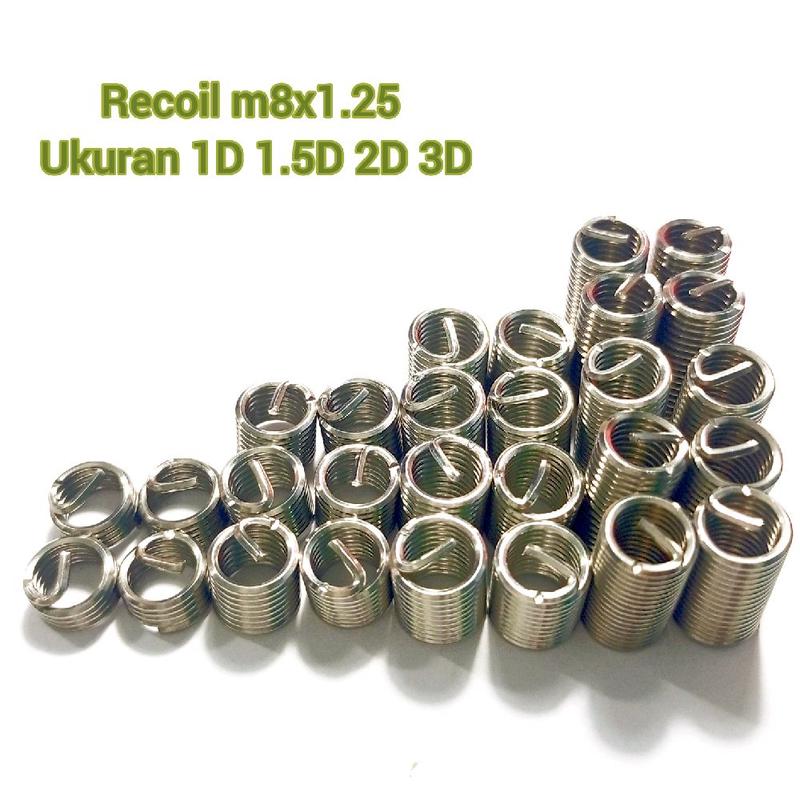 KS00014 1pcs recoil m8x1.25 1D 1.5D 2D 3D recoil baut 12 peer stainless ...