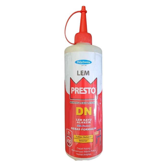Jual Lem Kayu PRESTO DN 600 Gram 600gr Cepat Kering Tahan Air Lem Putih ...