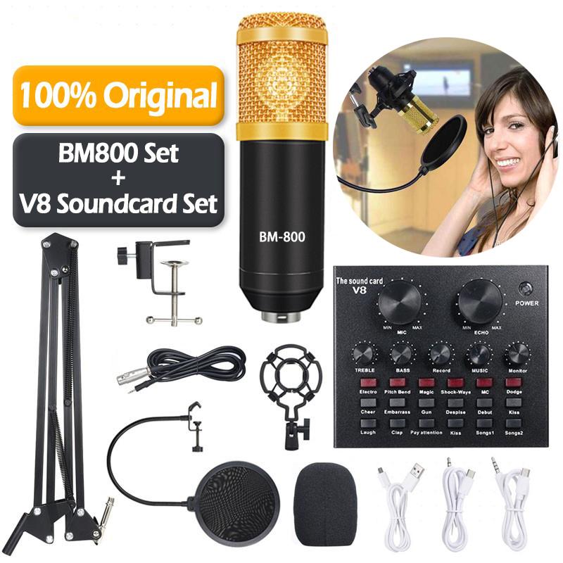 [SG Stock] V8 Sound Card With BM800 Professional Condenser Microphone ...