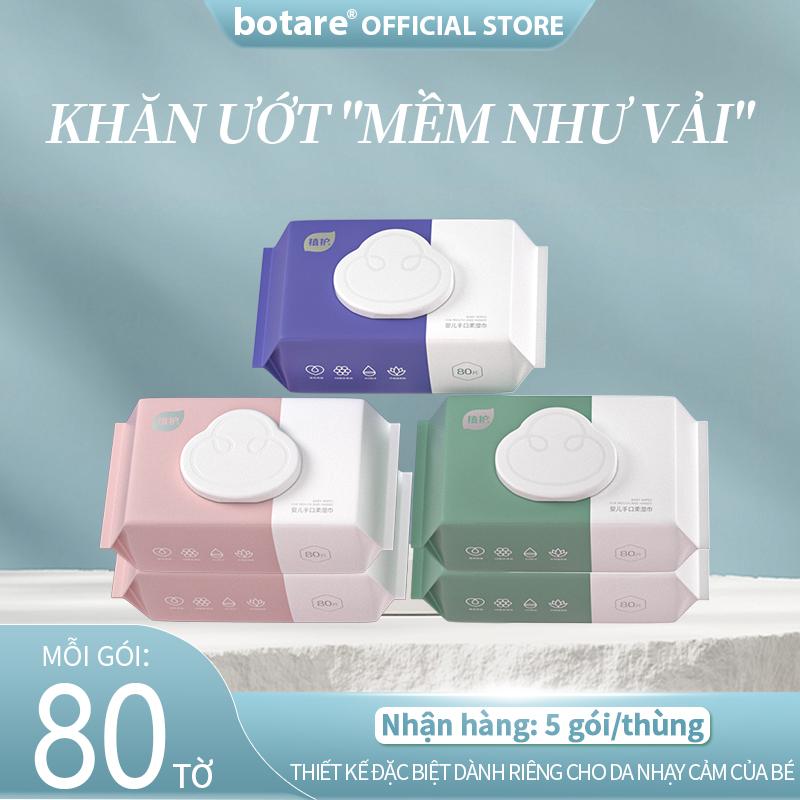 【5 GÓI】Botare Khăn ướt Đại gia đình 80 tờ/gói Mềm mại, dịu nhẹ ...