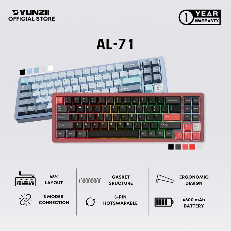 Yunzii AL71 / AL-71 Alumunium Mechanical Keyboard Gasket Wireless ...