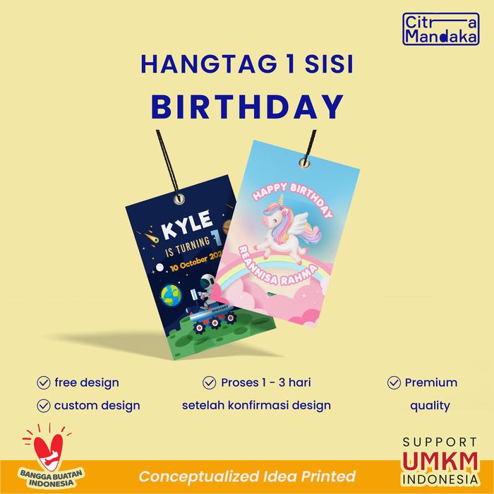 Jual Label Souvenir Ulang Tahun 1 Sisi |Hang Tag Ulang Tahun Anak ...