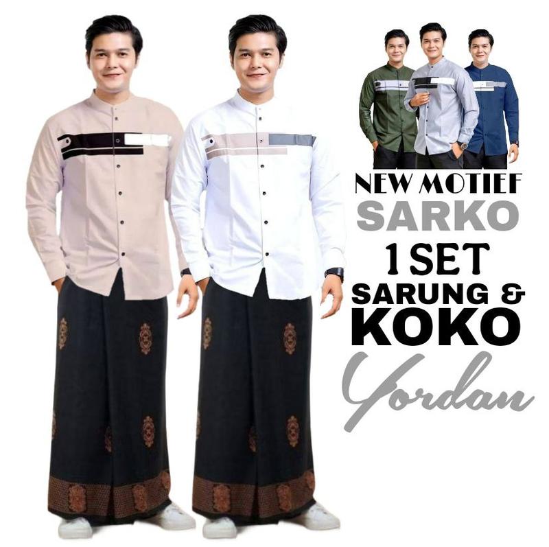 Set Koko SARKO Lengan Panjang Motif Jordan Size M-L-XL-XXL dengan ...