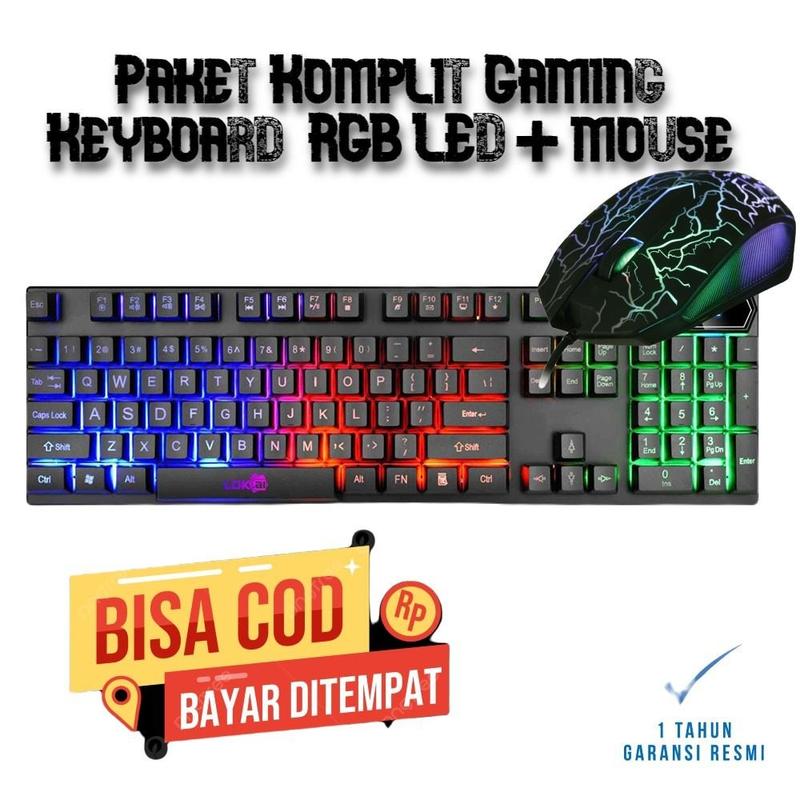 PAKET KOMPLIT KEYBOARD GAMING + MOUSE TERMURAH Lampu LED Rainbow - Shop ...