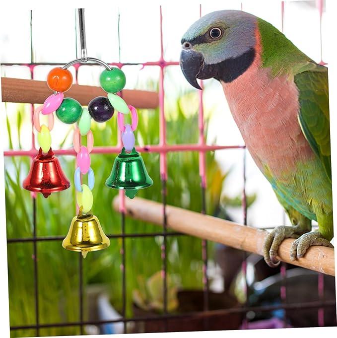 Mainan Loceng Manik Berwarna-warni Burung Beo, 1PC, Hiasan Sangkar ...