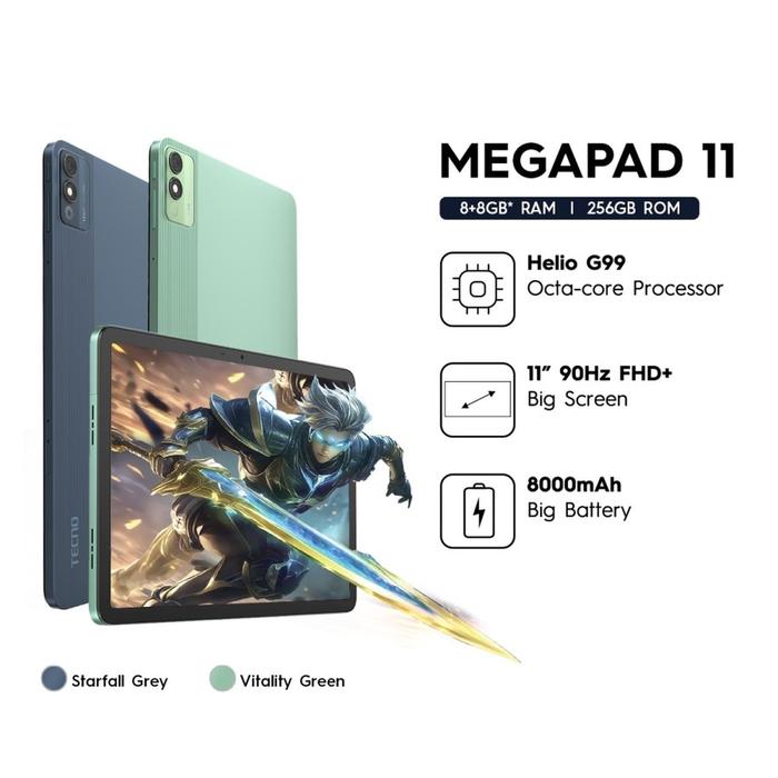 Jual Tecno Megapad 11 [8GB-128GB] [8GB 256GB] | Helio G99 Battery ...