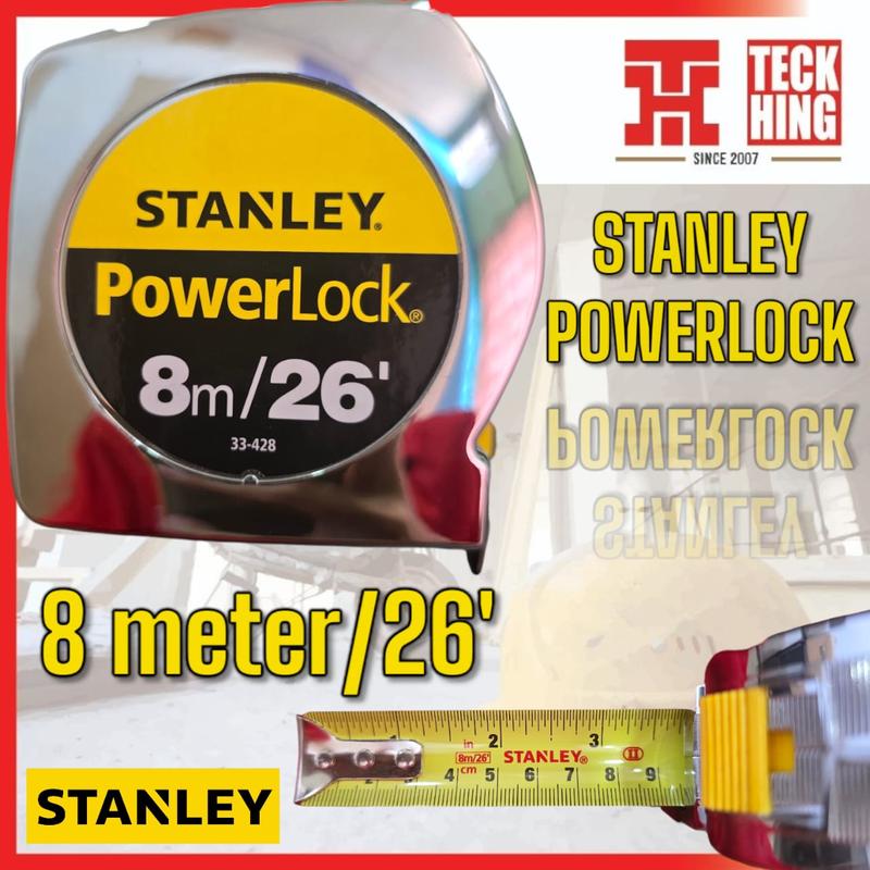 [8m]Stanley STHT33428-8 Power lock Measuring Tape(8m/26ft) Hardware ...