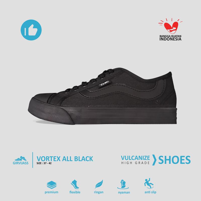 Girvi Jass Vortex - Sepatu Girvi Jass Kanvas Hitam Vulcanize - Shop ...