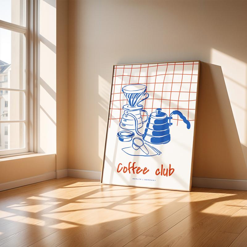 Coffe Club A3 Poster Print Art - Poster Dinding Poster Frame - Shop ...