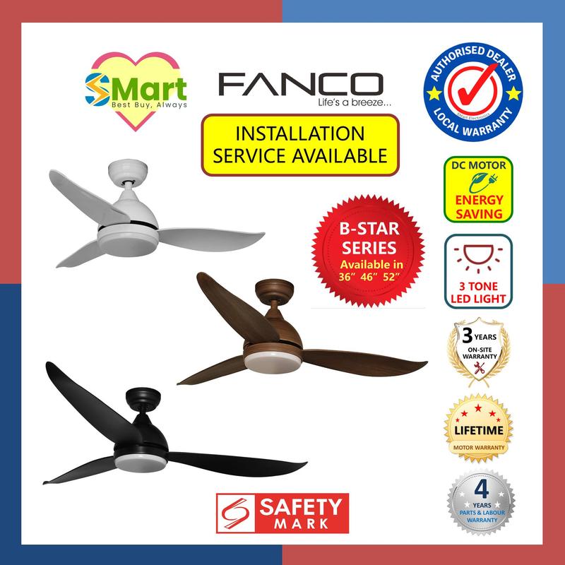 FANCO B Star DC Motor Ceiling Fan with LED light *PM FOR INSTALLATION ...