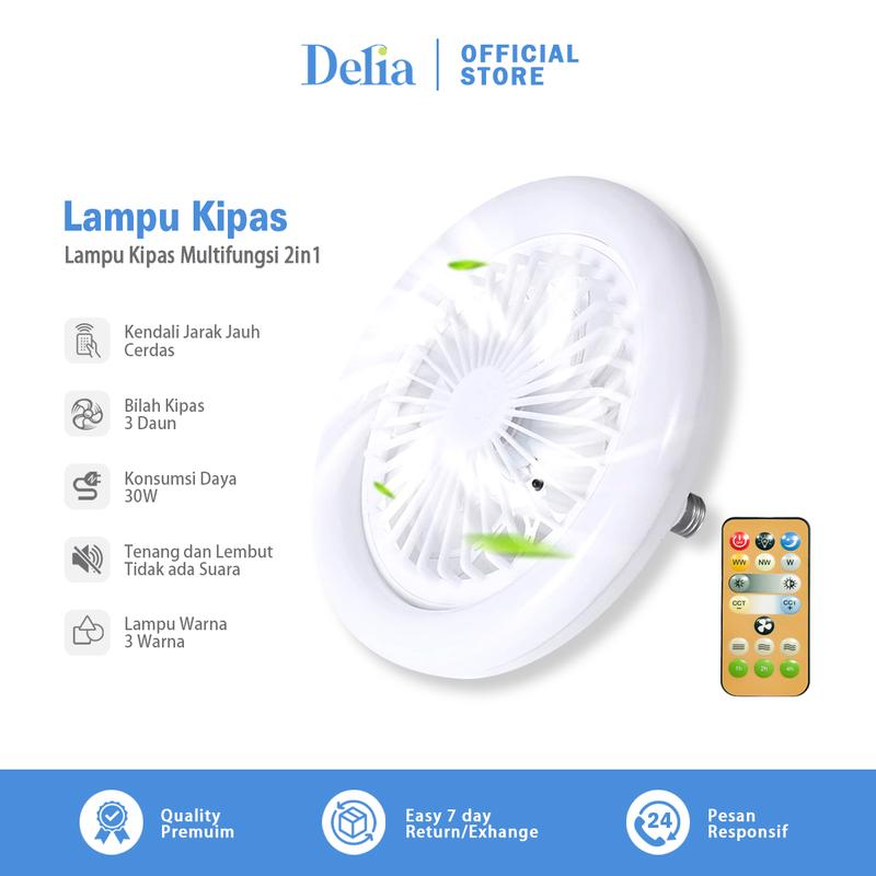 Lampu Kipas AC Remote Multifungsi 2in1 LED Smart Fan E27 Light - Shop ...