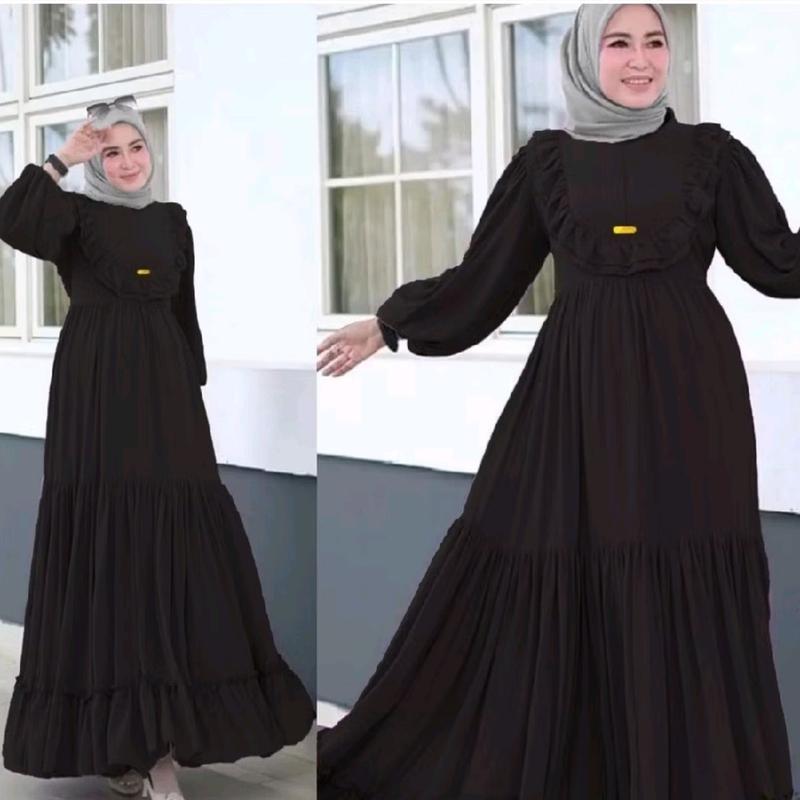 Denaya Dress | Gamis Bahan Crinkle Airflow Premium Adem Halu - Shop | Tokopedia
