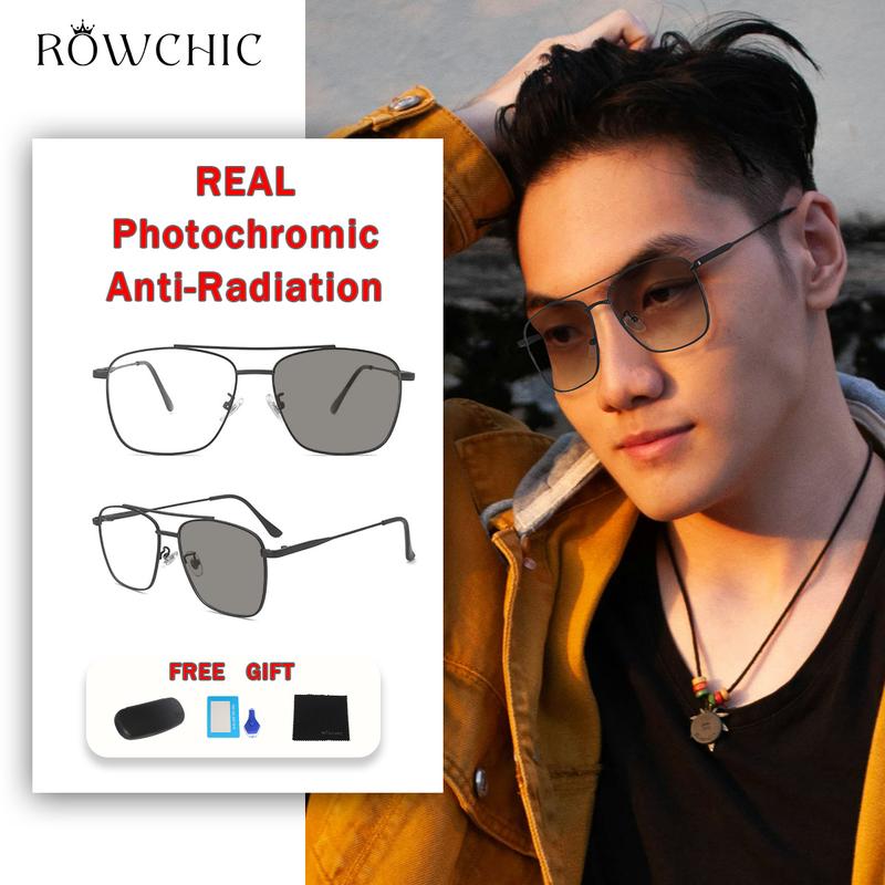 ROWCHIC Photochromic Eyeglass Anti Radiation Aviator glasses - TikTok ...