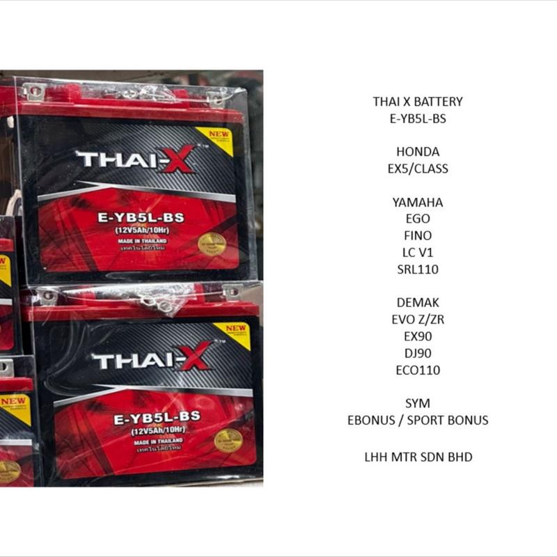 (Stock Baru) ThaiX battery YB5L YB5 YB5L-BS BATTERY EX5 / KRISS ...