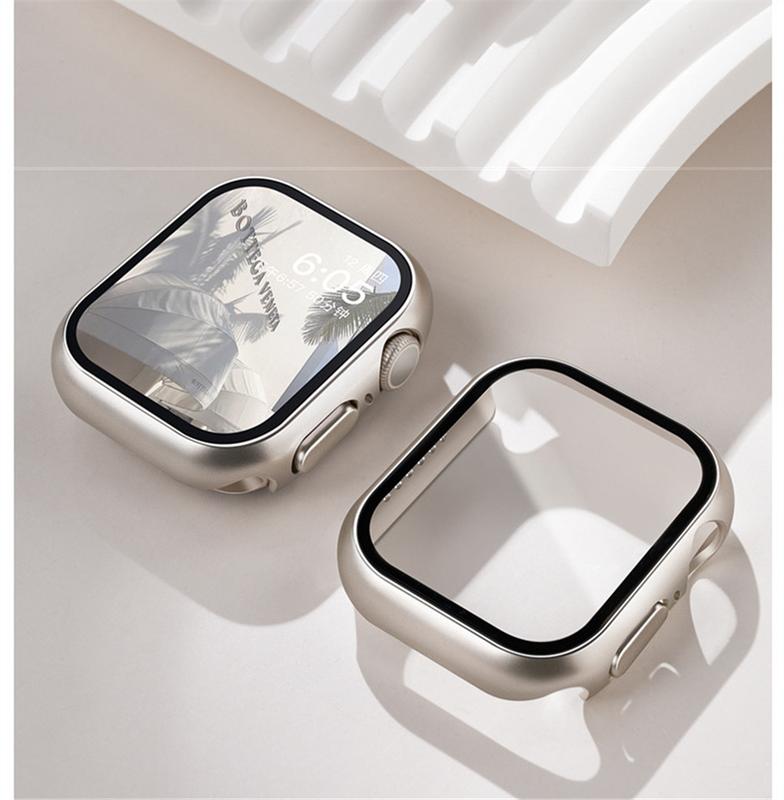 Sarung pelindung PC dengan filem kaca terbaja untuk Apple Watch ...