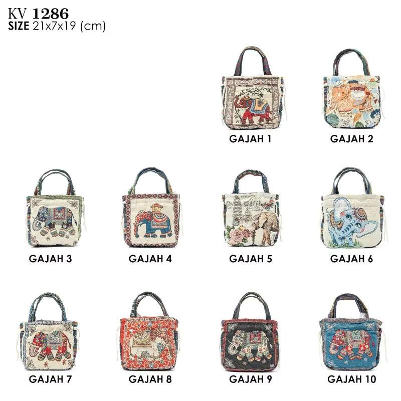NEW!! Tas serut mini kanvas oleh oleh bangkok thailand // tas kanvas ...