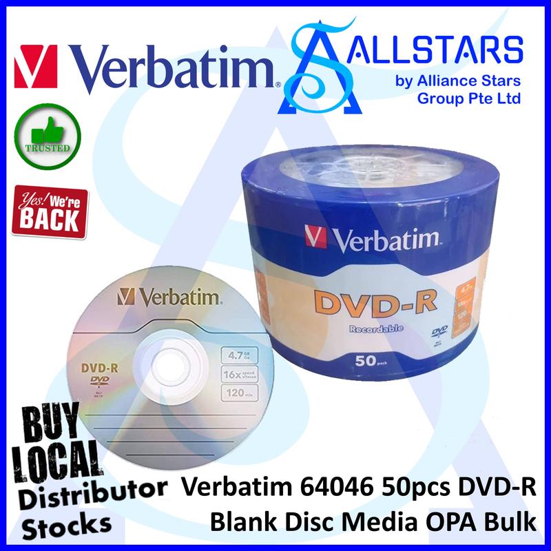 (ALLSTARS)Verbatim 64046 50pcs DVD-R Blank Disc Media OPA Bulk - TikTok ...