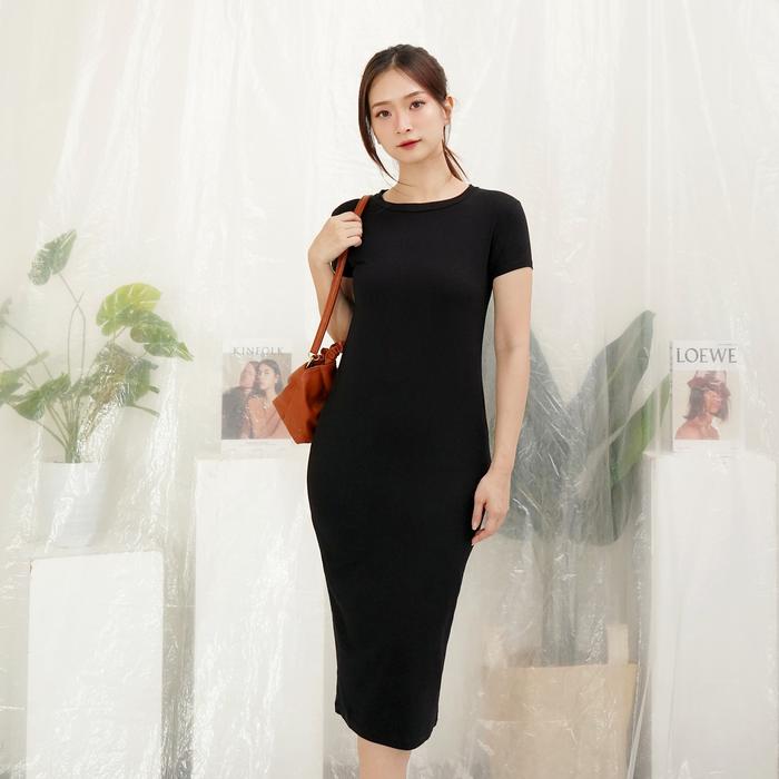 Promo Korean Dress Polos Wanita Casual Dress Kaos Polos Melar Rayon 093 ...
