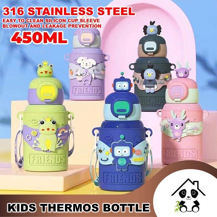 Kids water bottle thermos Stainless Steel bottle with straw and ...