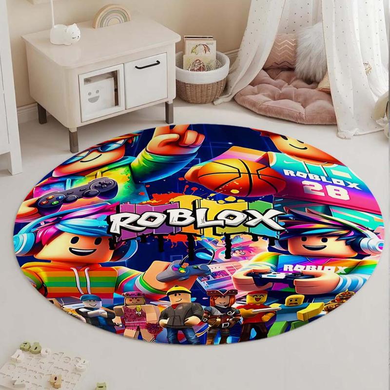 1pc Roblox Game Round Carpet, Soft Washable Non-Slip Backing, Ideal for ...